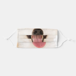 Cute smiling dog face photo adult cloth face mask | Zazzle