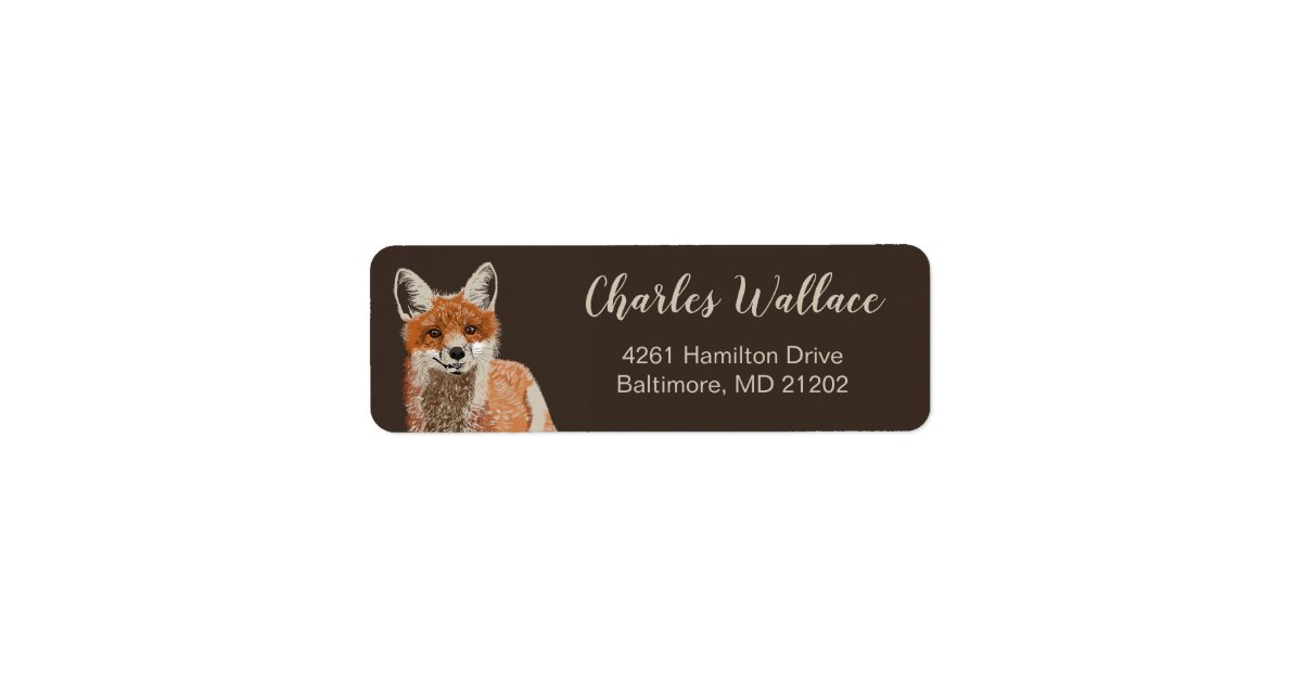 Cute Smiling Fox Custom Return Address Label | Zazzle