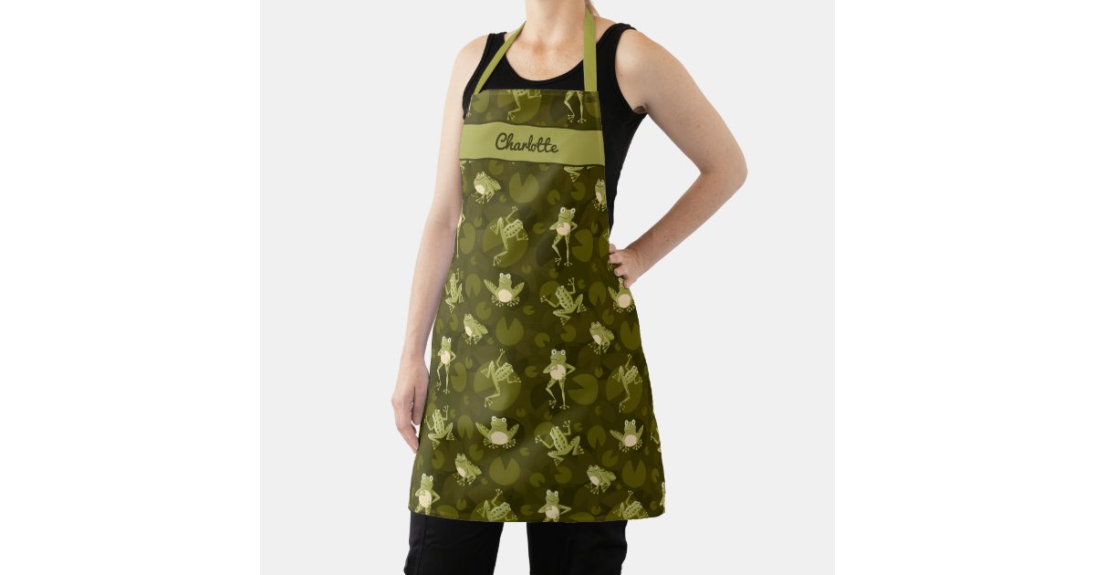 Cute Smiling Frog Apron | Zazzle