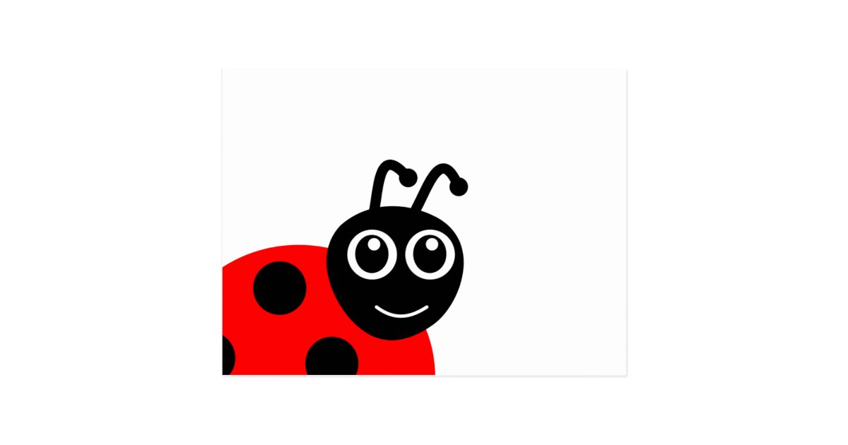 Cute Smiling Ladybug Cartoon Postcard | Zazzle.com