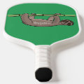 Cute smiling sloth on bamboo cartoon illustration pickleball paddle ...