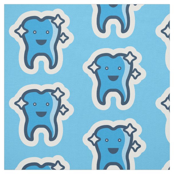 Cute Dental Pattern Fabric | Zazzle