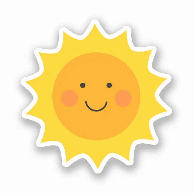 Cute smiling sun Sticker | Zazzle