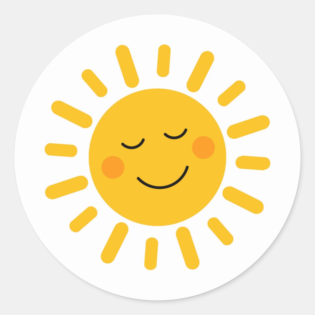 Cute smiling sun Sticker | Zazzle