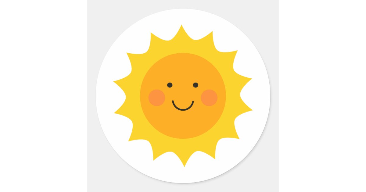 Cute smiling sun Sticker | Zazzle