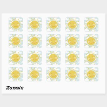 Cute Smiling Sun Stickers | Zazzle