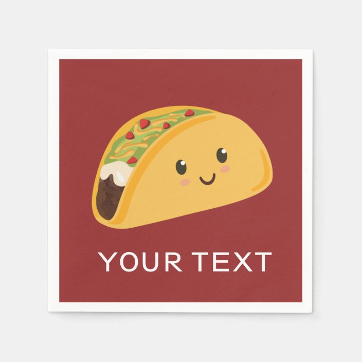 Cute Smiling Taco Party Napkin | Zazzle.com