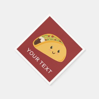 Cute Smiling Taco Party Napkin | Zazzle