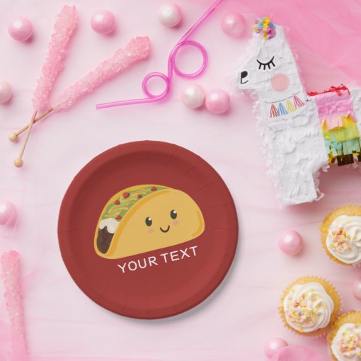 Cute Smiling Taco Party Plate | Zazzle