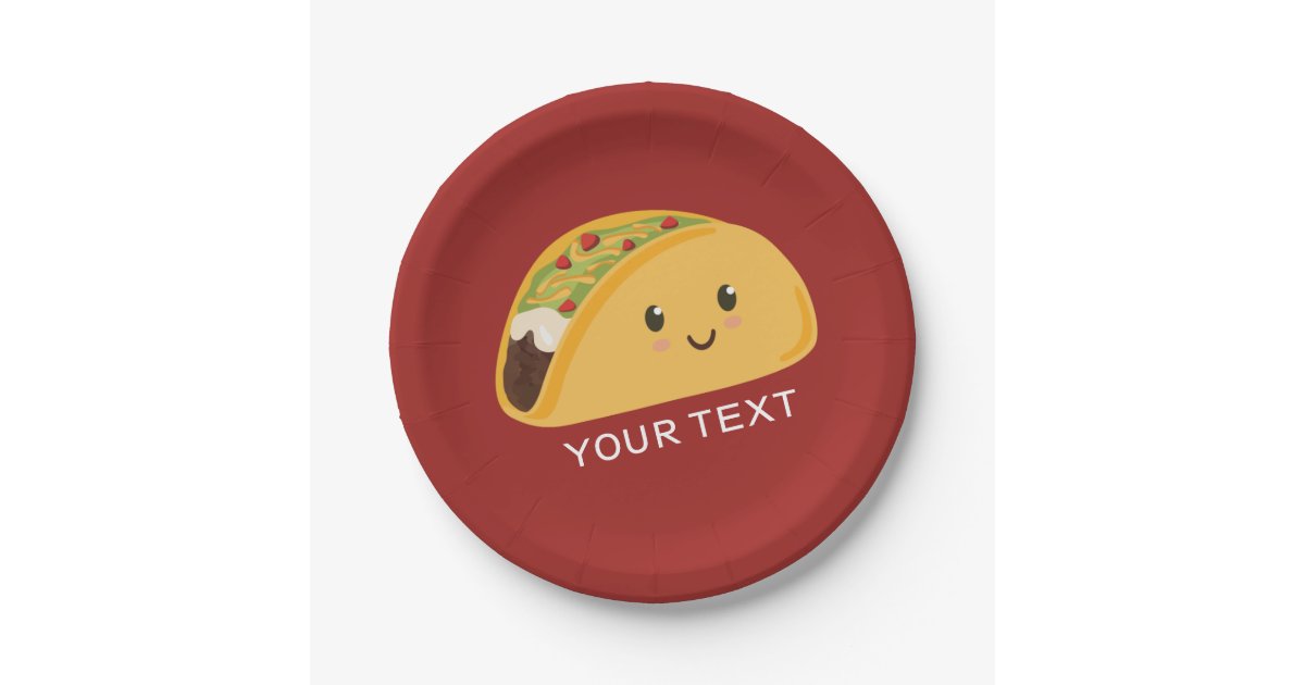 Cute Smiling Taco Party Plate | Zazzle