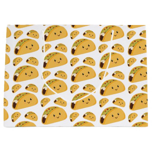 Cute Smiling Taco Pattern Gift Bag | Zazzle