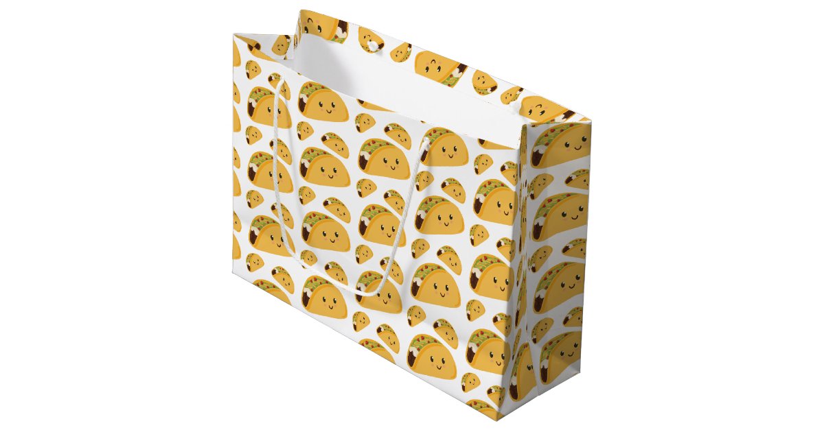 Cute Smiling Taco Pattern Gift Bag | Zazzle