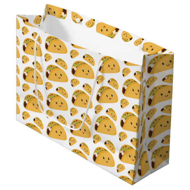 Cute Smiling Taco Pattern Gift Bag | Zazzle