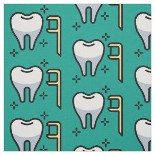 Cute Dental Pattern Fabric | Zazzle
