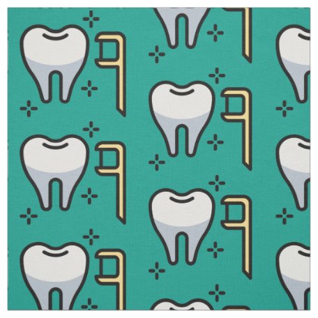 Cute Dental Pattern Fabric | Zazzle