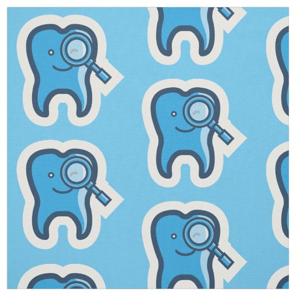 Cute Dental Pattern Fabric | Zazzle