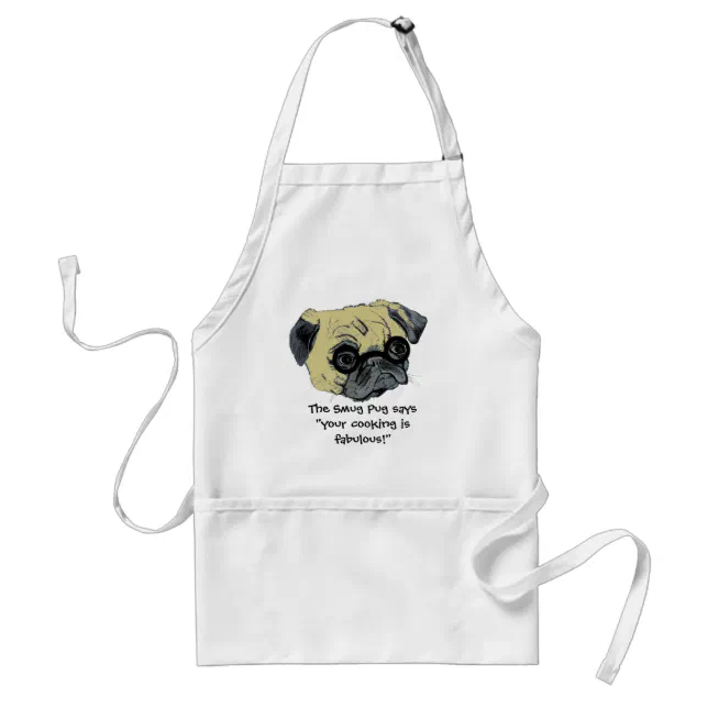Cute Smug Pug Dog Apron | Zazzle