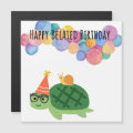 Cute Snail and Turtle Funny Belated Birthday Card | Zazzle