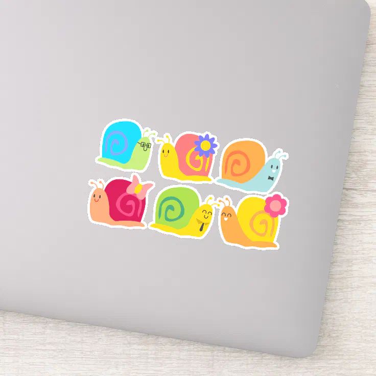 Cute snails back to school art sticker | Zazzle