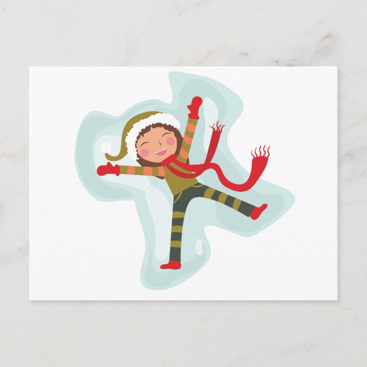 Cute Snow Angel Girl Postcard | Zazzle