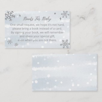 Cute Snowflakes Baby Shower Books For Baby Enclosure Card | Zazzle