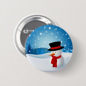 Cute Snowman Button | Zazzle