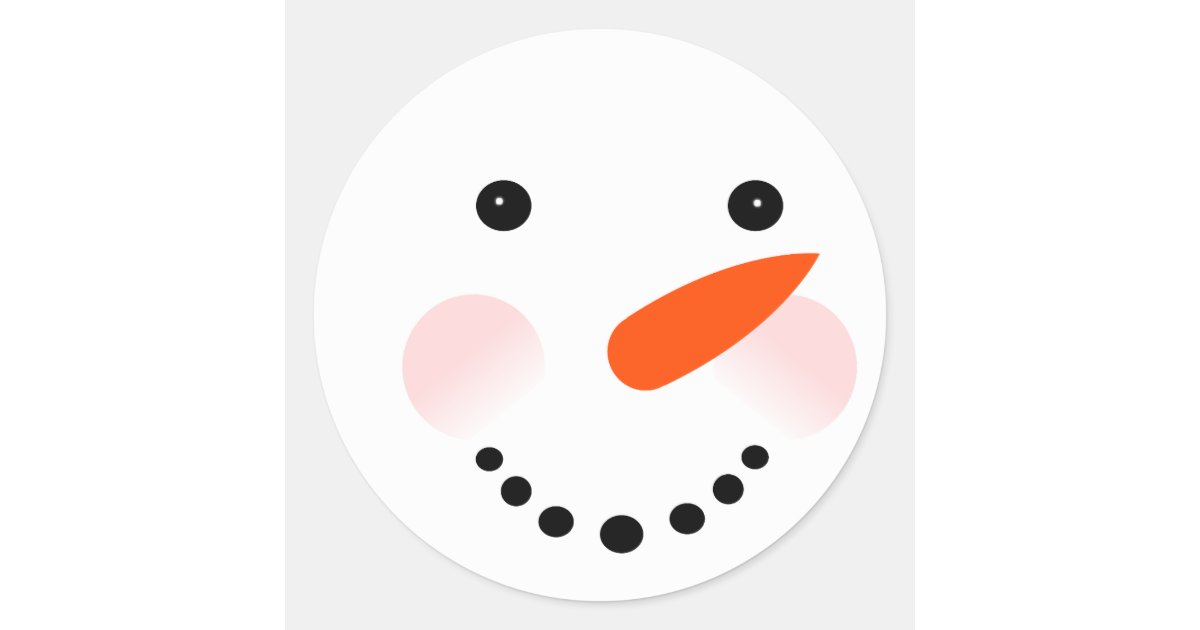 Cute Snowman Christmas Classic Round Sticker | Zazzle