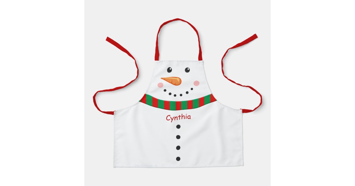 Cute Snowman Christmas for Kids All-Over Print Apron | Zazzle