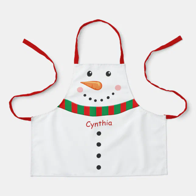 Cute Snowman Christmas for Kids All-Over Print Apron | Zazzle