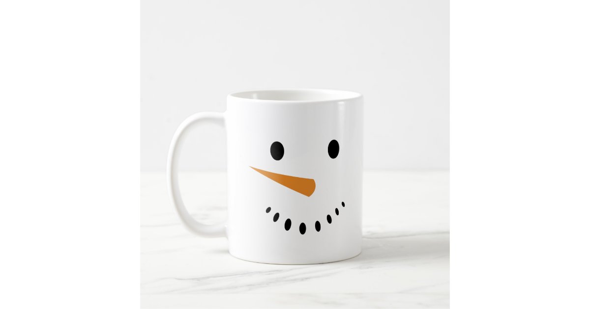 Cute Snowman Face Holiday Christmas Mug | Zazzle