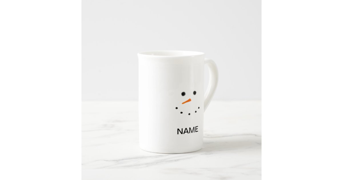 Cute Snowman Face Personalized Mug | Zazzle