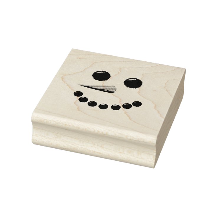 Cute Snowman Face Rubber Stamp | Zazzle