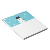 Cute Snowman on snow background for Christmas Notepad | Zazzle