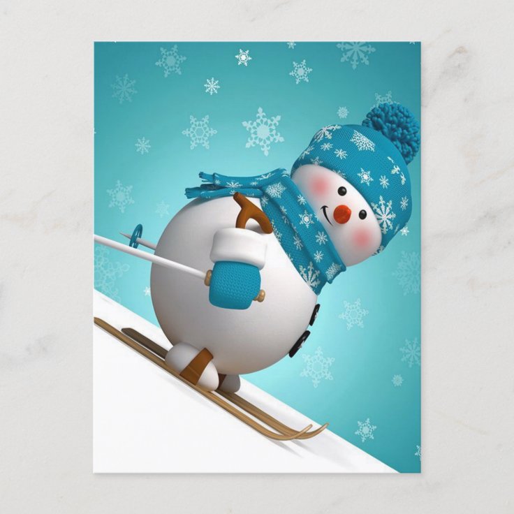 Cute Snowman Postcard | Zazzle