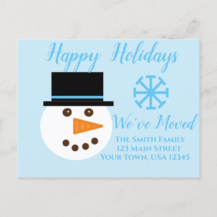Cute Snowman We've Moved Announcement Postcard | Zazzle.com