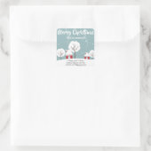 Cute Snowy Houses and Trees Square Sticker | Zazzle