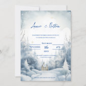 Cute Snowy Landscape Winter Wedding Invitation | Zazzle