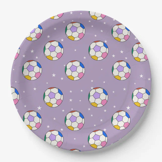 Cute Soccer Ball Birthday Party Plates | Zazzle