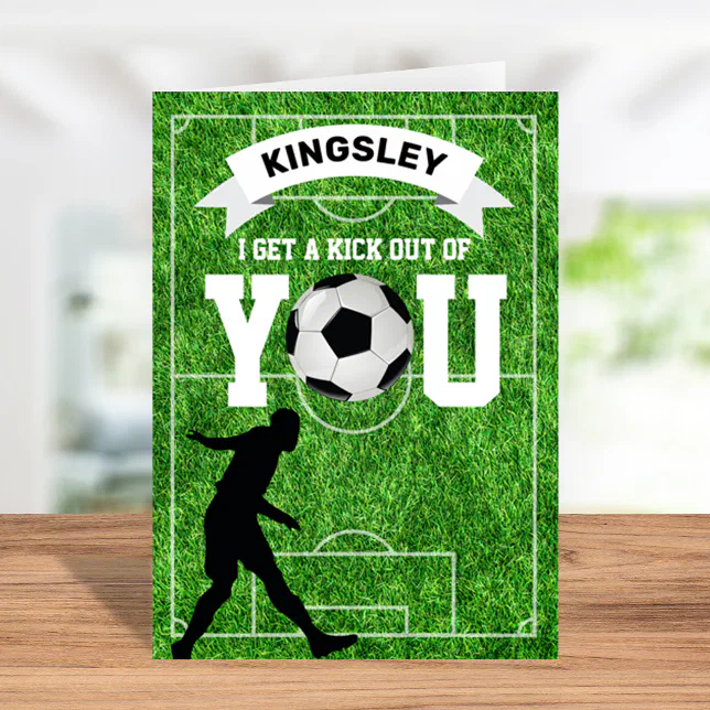 Cute Soccer Football Valentines Day Card | Zazzle