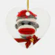 CUTE SOCK MONKEY CHRISTMAS ORNAMENT PERSONALIZED | Zazzle