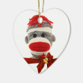 CUTE SOCK MONKEY CHRISTMAS ORNAMENT PERSONALIZED | Zazzle