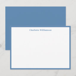 Cute Soft Blue Border Personalized Stationery Thank You Card | Zazzle