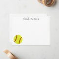 Cute Softball Personalized Stationery Flat Note Card | Zazzle