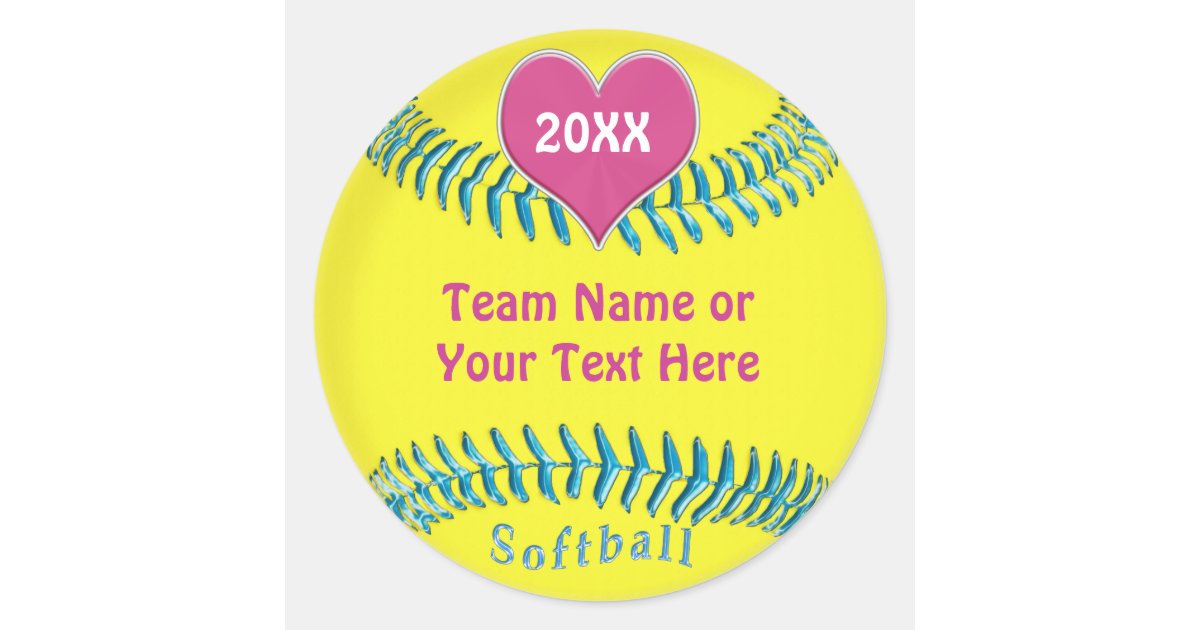 Cute Softball Stickers for Girls Softball Team | Zazzle