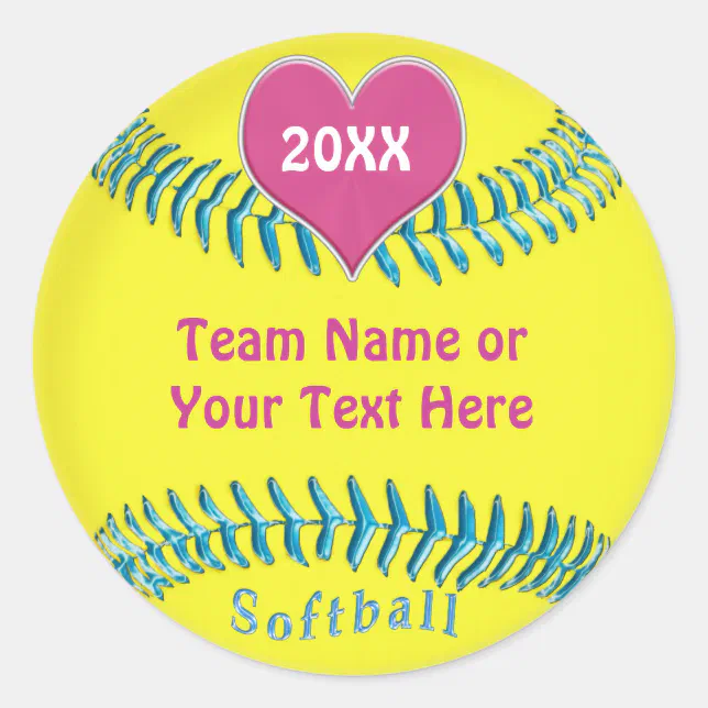Cute Softball Stickers for Girls Softball Team | Zazzle