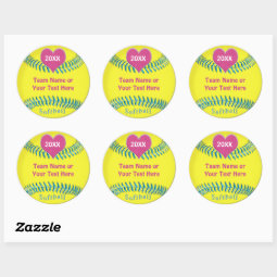 Cute Softball Stickers for Girls Softball Team | Zazzle