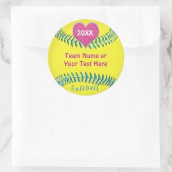 Cute Softball Stickers for Girls Softball Team | Zazzle