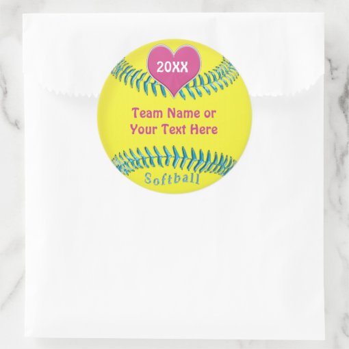 Cute Softball Stickers for Girls Softball Team | Zazzle