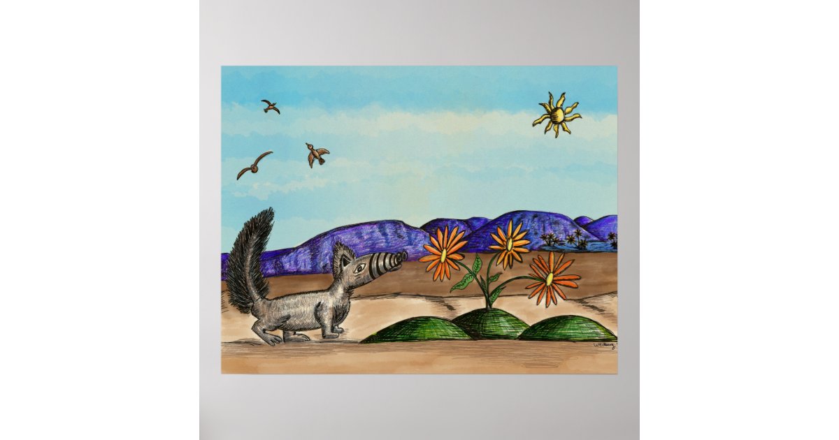 Cute Southwestern Country Desert Animal Kids Poster | Zazzle