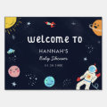 Cute Space Galaxy Boy Baby Shower Welcome Sign | Zazzle